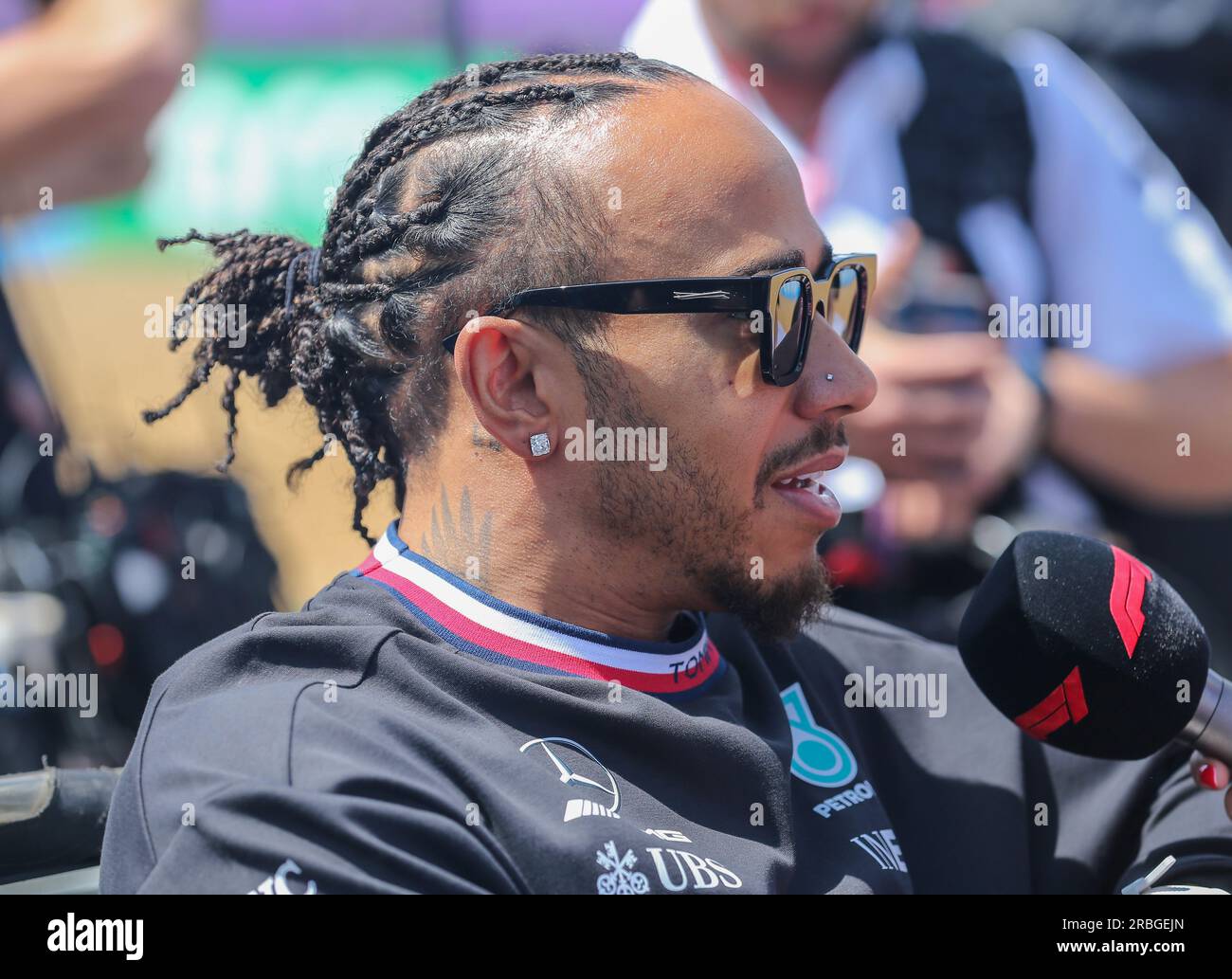 Lewis Hamilton 44 (GBR), Mercedes AMG Petronas W14 drivers parade media ...