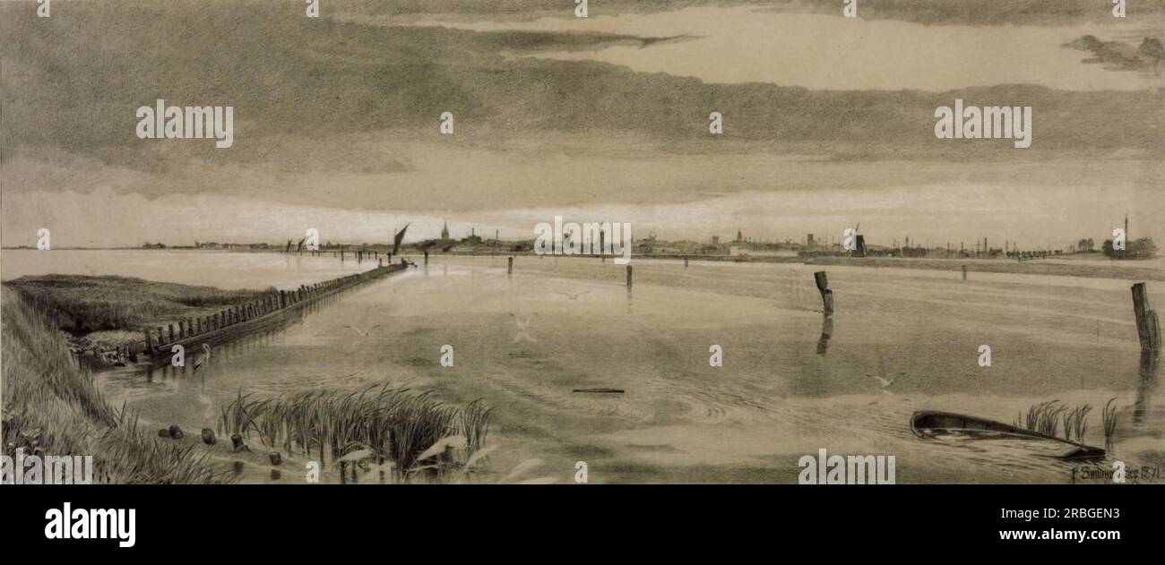 Great Yarmouth and Breydon Water 1871 by Frederick Sandys Stock Photo ...