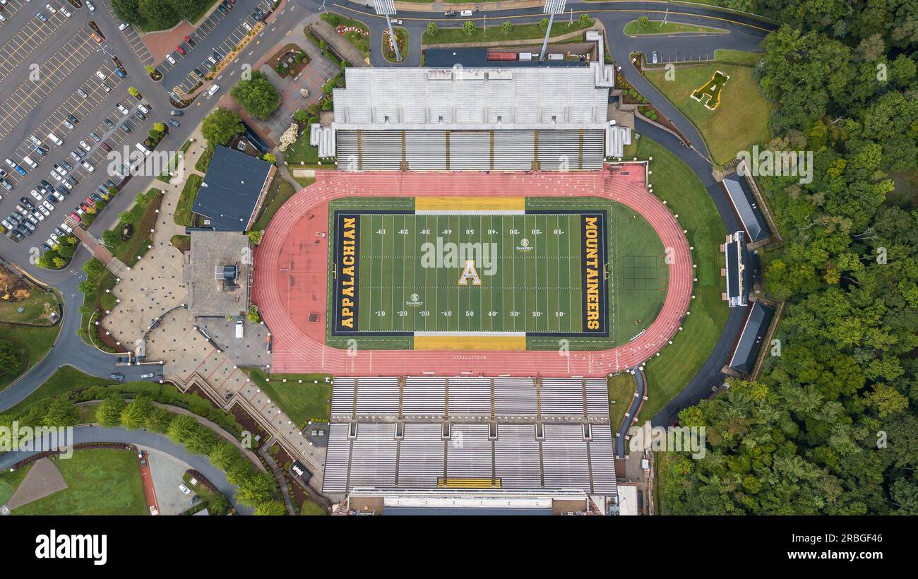September 02, 2018, Boone, North Carolina, USA: Kidd Brewer Stadium is ...