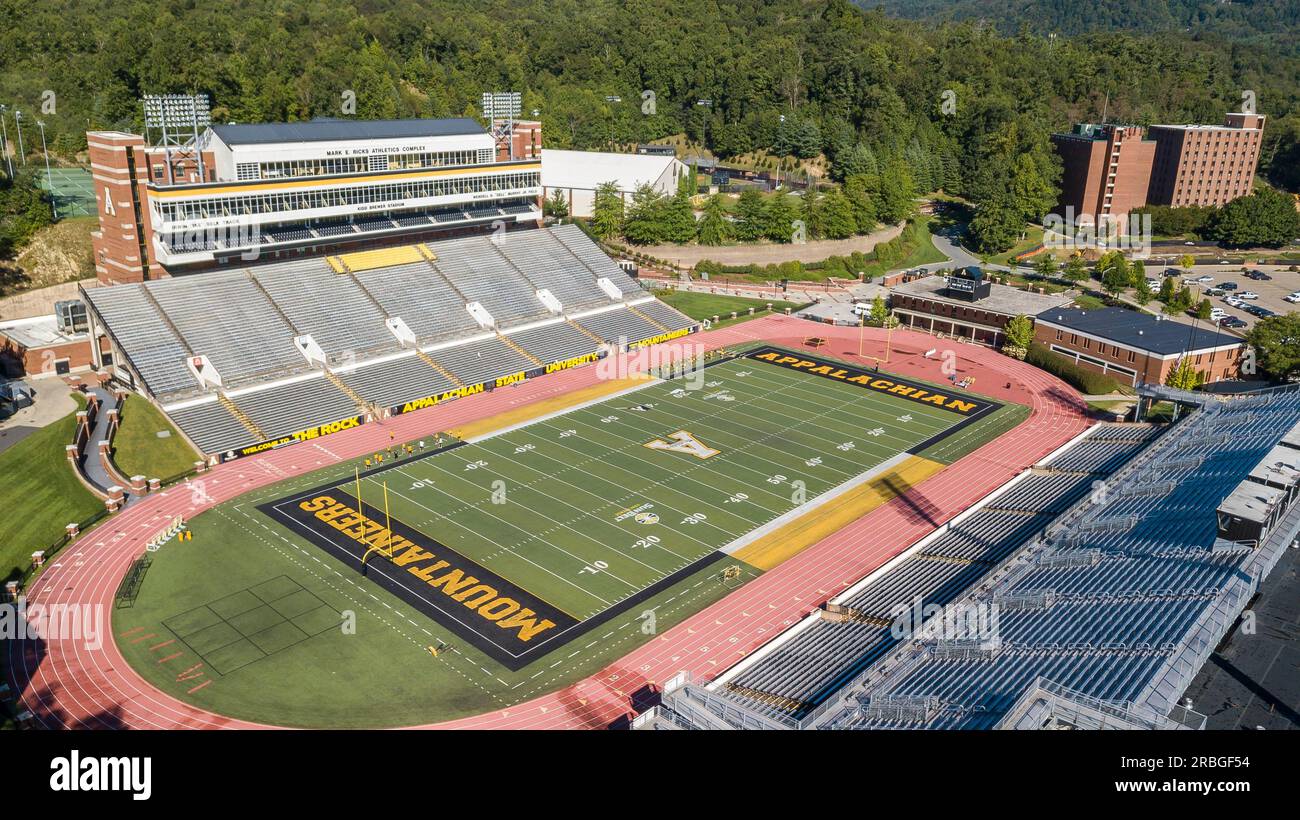 September 03, 2018, Boone, North Carolina, USA: Kidd Brewer Stadium is ...