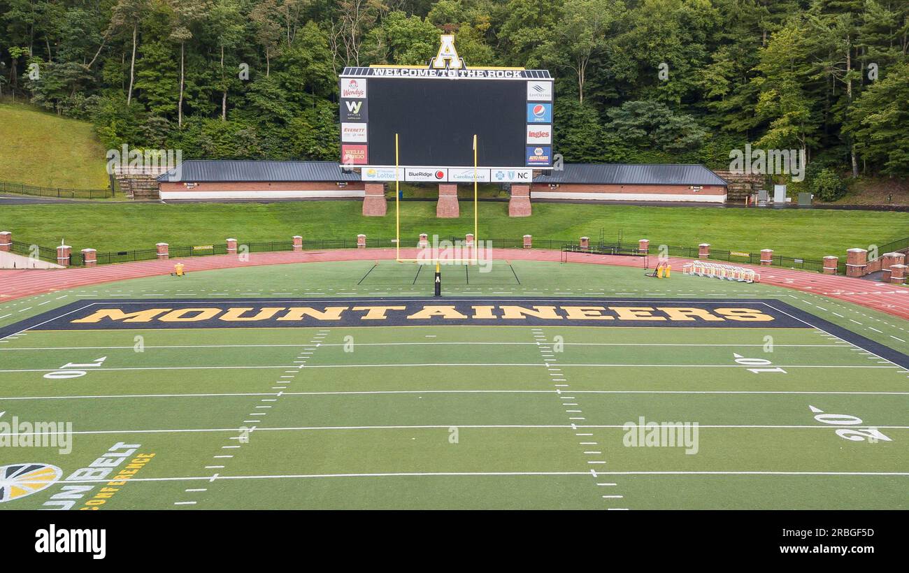 September 02, 2018, Boone, North Carolina, USA: Kidd Brewer Stadium is ...