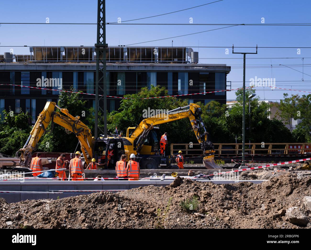 Construction site, construction work, Deutsche Bahn in connection with ...