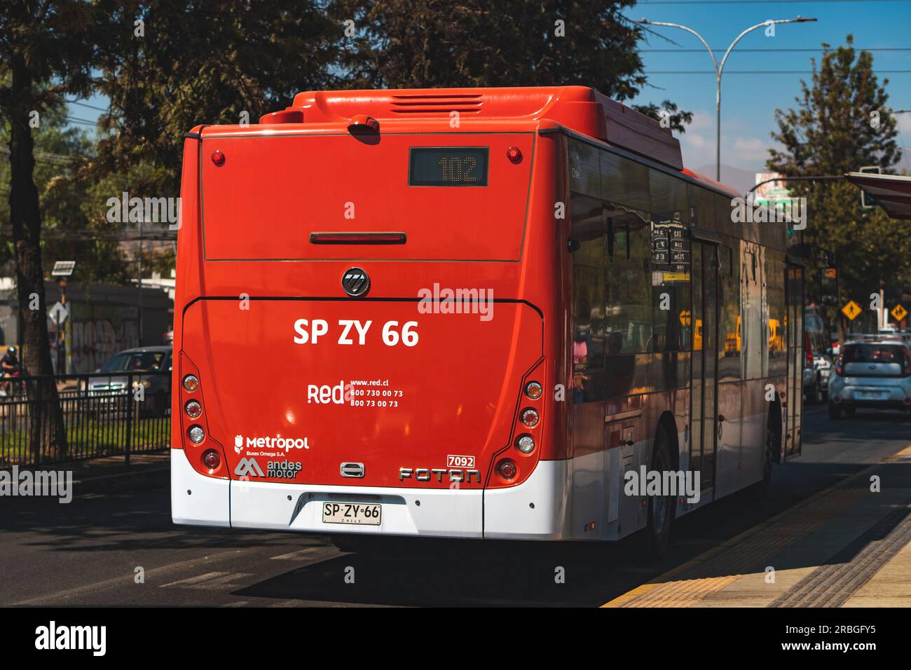Santiago, Chile - April 06 2023: A brand new public transport ...