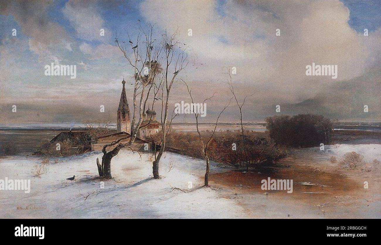 Spring. The Rooks Have Arrived. 1872 by Aleksey Savrasov Stock Photo ...