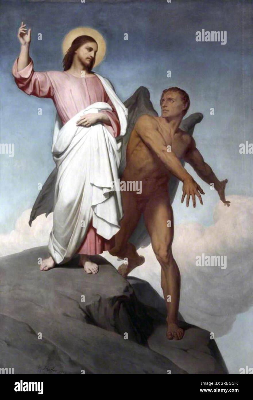 The Temptation of Christ 1854 by Ary Scheffer Stock Photo - Alamy