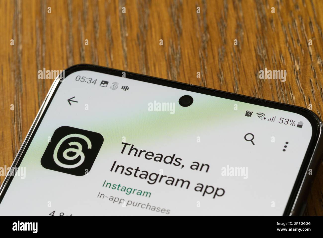 Threads logo and Google Play download screen for Threads, an Instagram ...