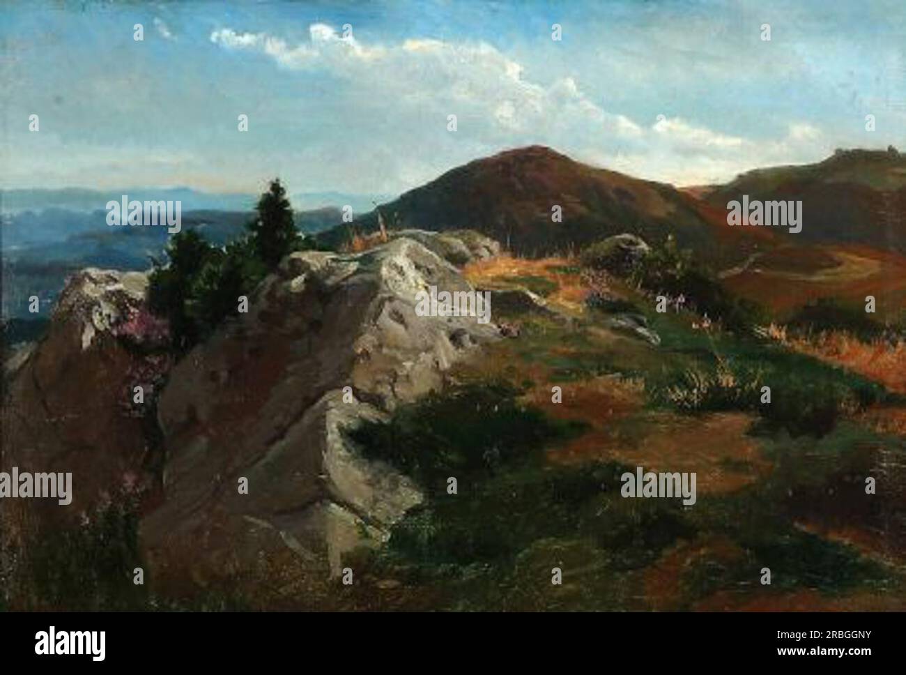 Mountain landscape by August Friedrich Schenck Stock Photo - Alamy