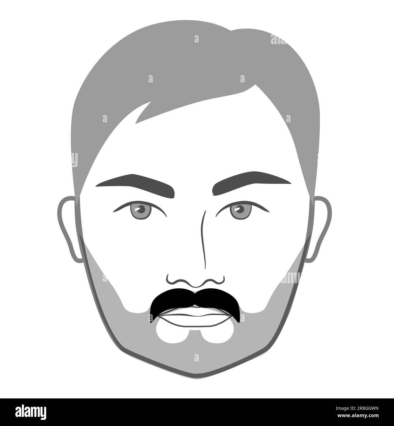 Beardstache mustache Beard style men face illustration Facial hair ...