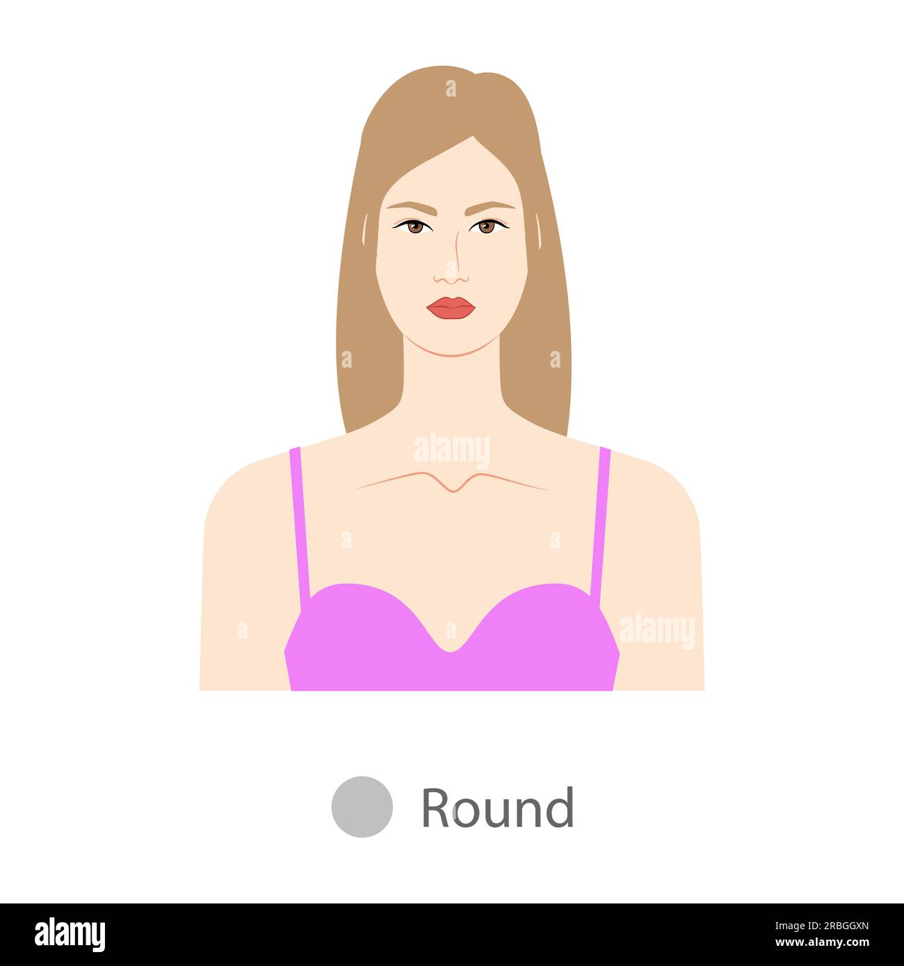 Women face round shape type with text diagram. Female Vector ...