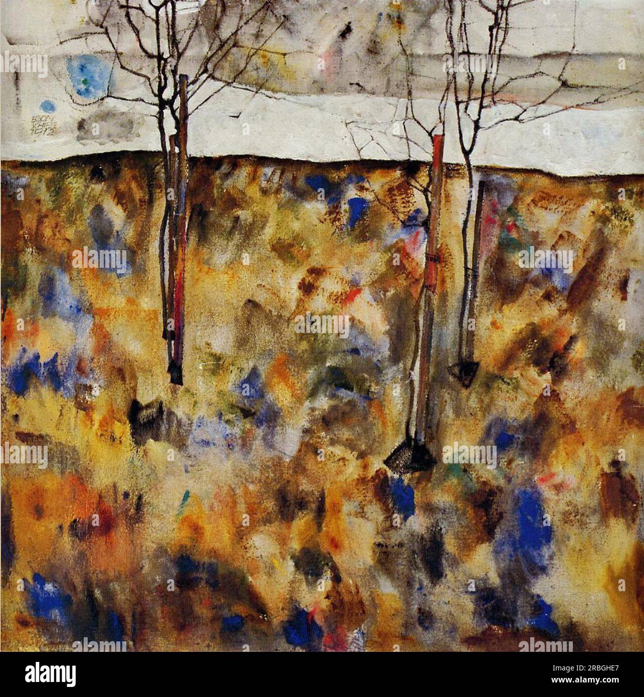 Winter Trees 1912 by Egon Schiele Stock Photo - Alamy