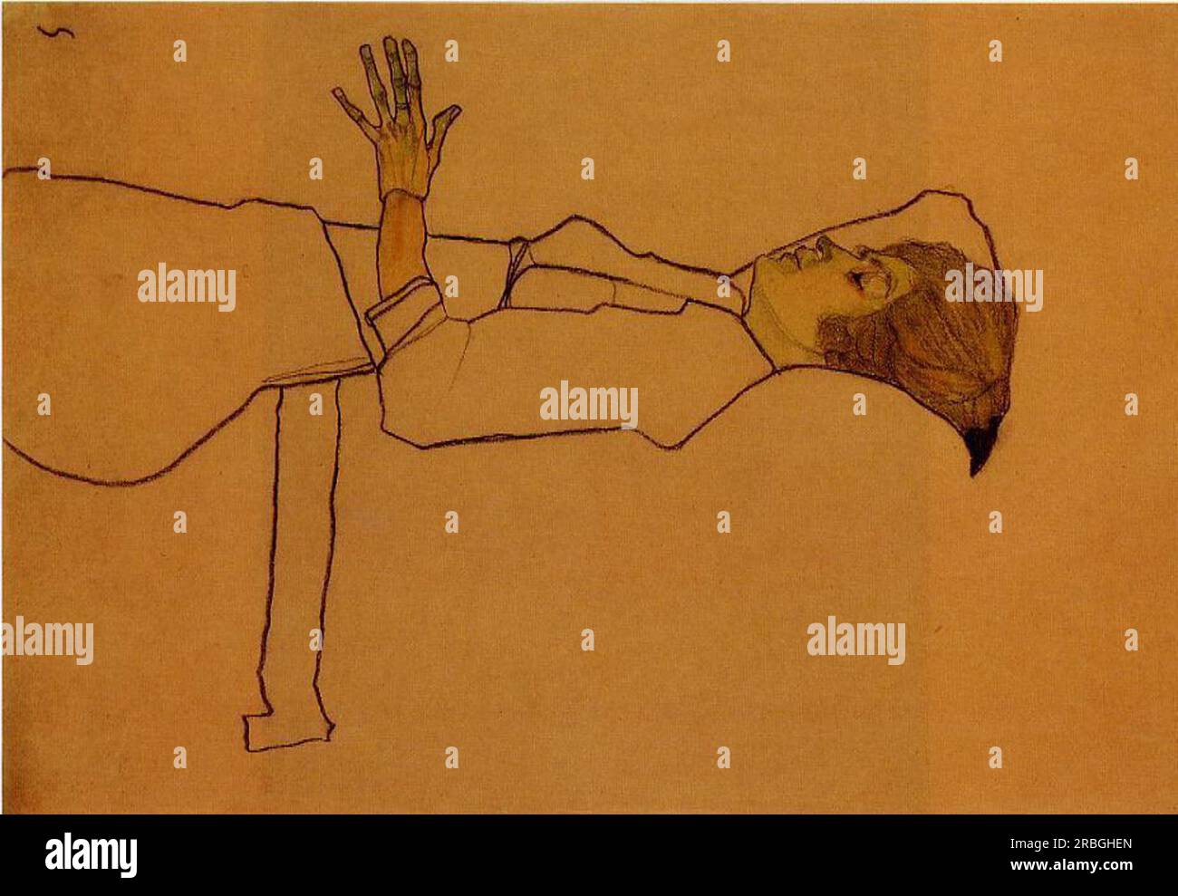 Clothed Woman, Reclining 1910 by Egon Schiele Stock Photo - Alamy
