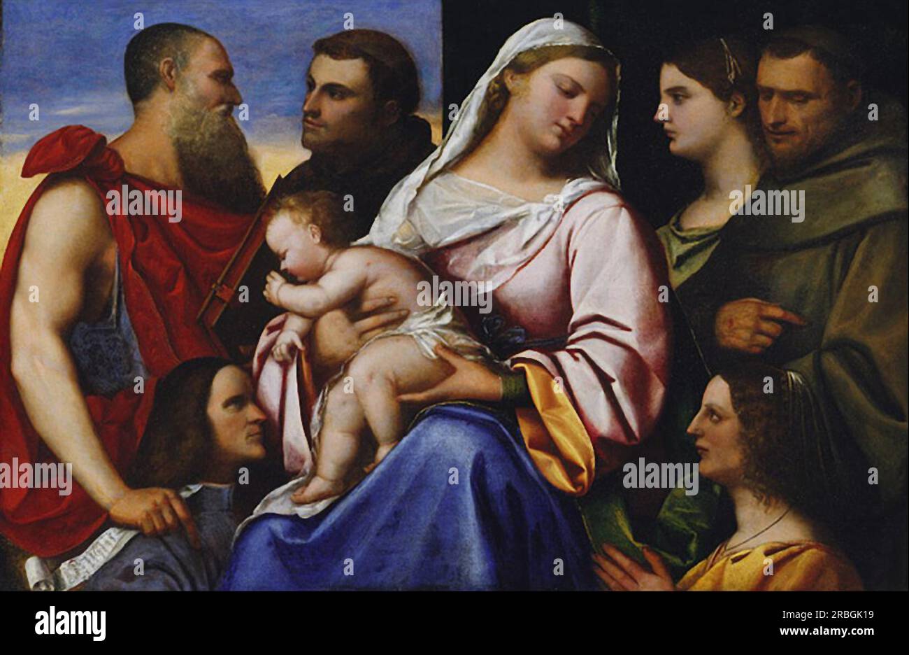 Heilige Familie Mit Heiligen Und Stiftern 1507 by Sebastiano del Piombo Stock Photo - Alamy