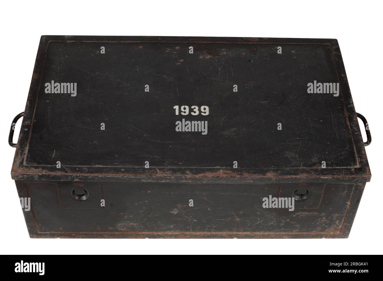 WW2 German Army ammunition wooden crate. Isolated on white background ...