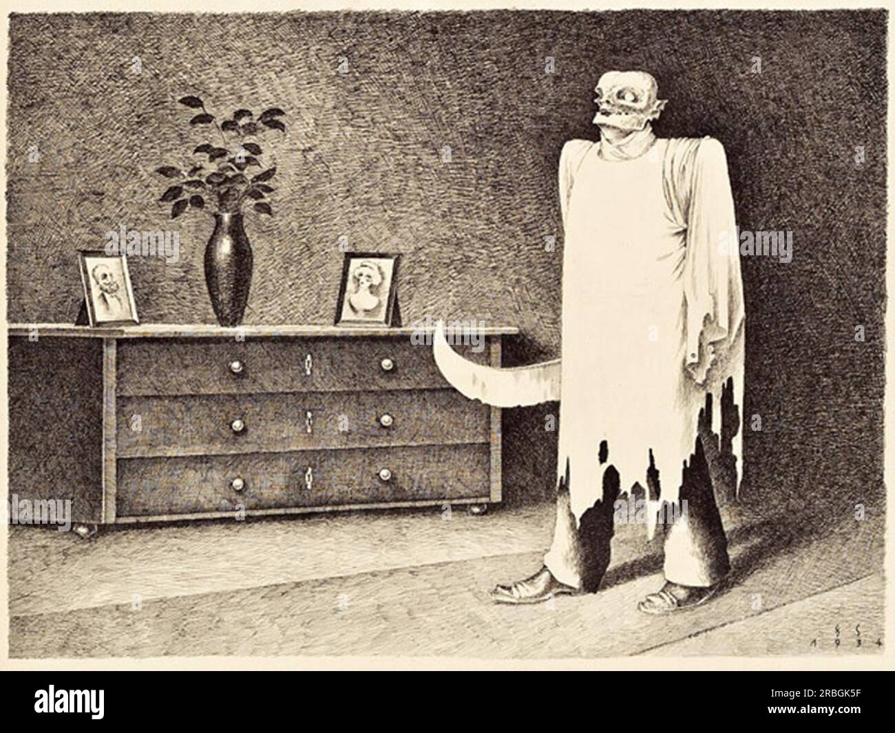 Ghost With Butcher Knife 1934 by Franz Sedlacek Stock Photo - Alamy