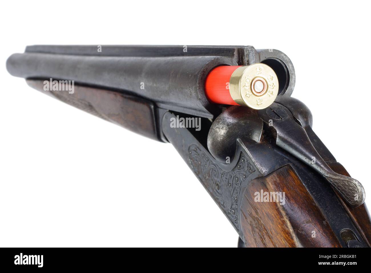 Sawn-off shotgun isolated on white background Stock Photo - Alamy
