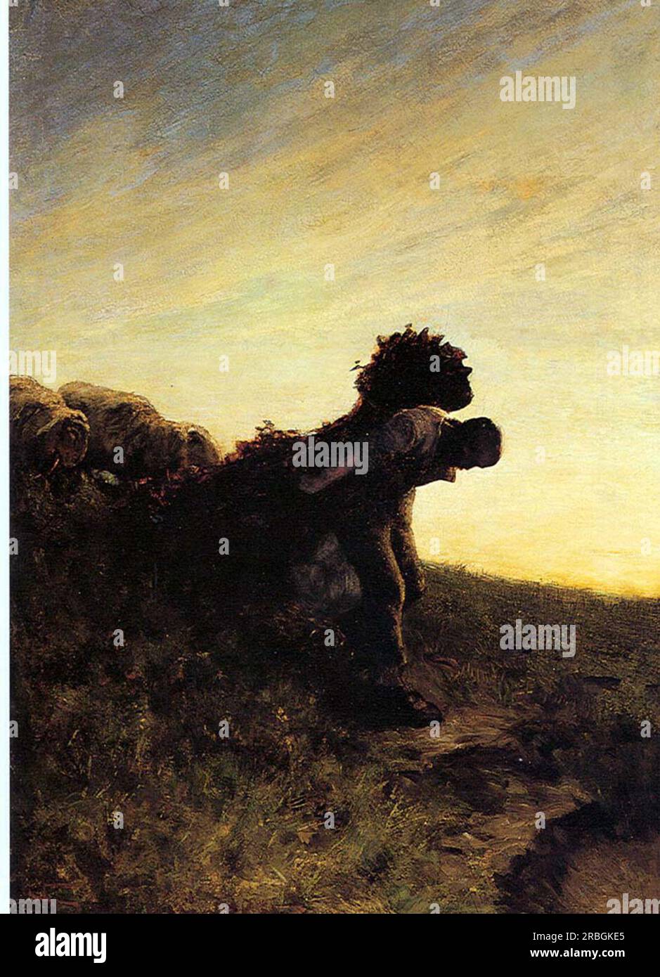 The last effort of the day 1884 by Giovanni Segantini Stock Photo - Alamy