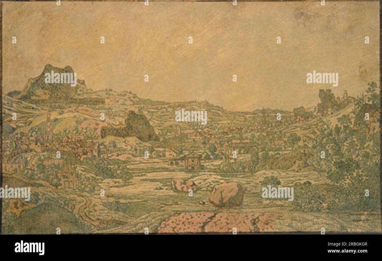 Town with four towers 1631 by Hercules Seghers Stock Photo - Alamy