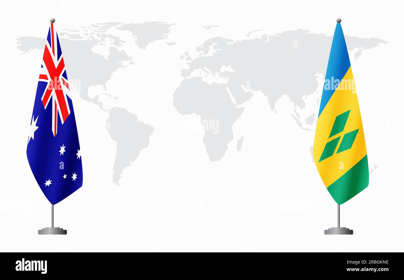 Australia and Saint Vincent and the Grenadines flags for official ...