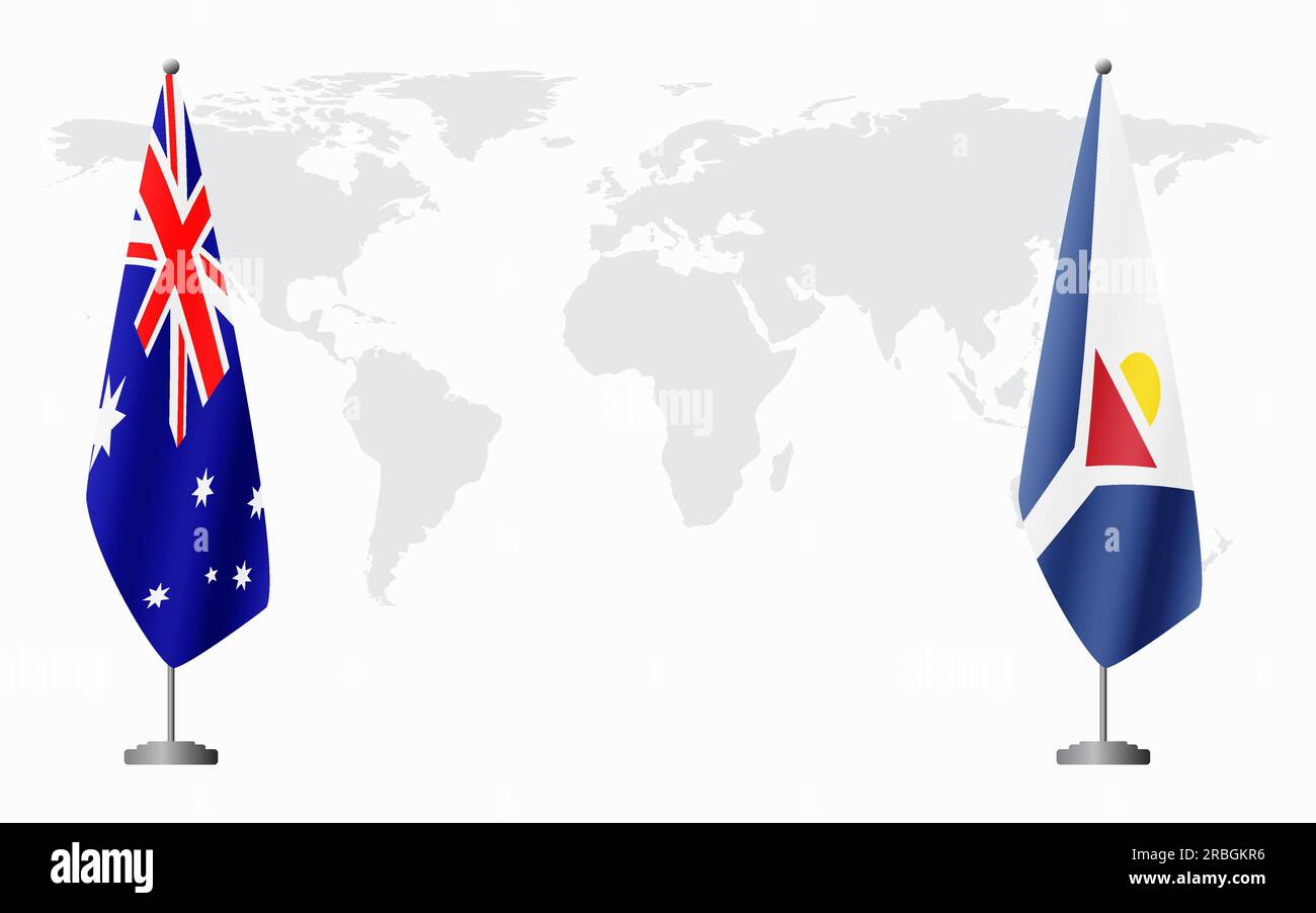 Australia and Saint Martin flags for official meeting against ...