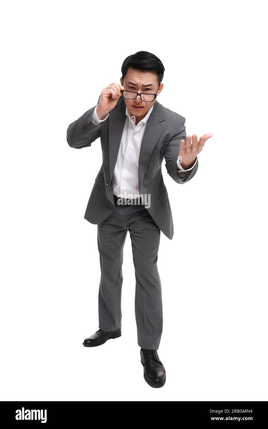 Asian model wearing grey suit hi-res stock photography and images - Alamy