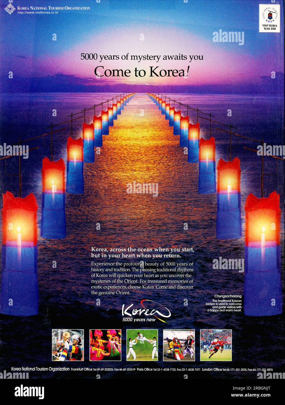 Korea National Tourist Organization advert in a magazine 2000 Stock ...