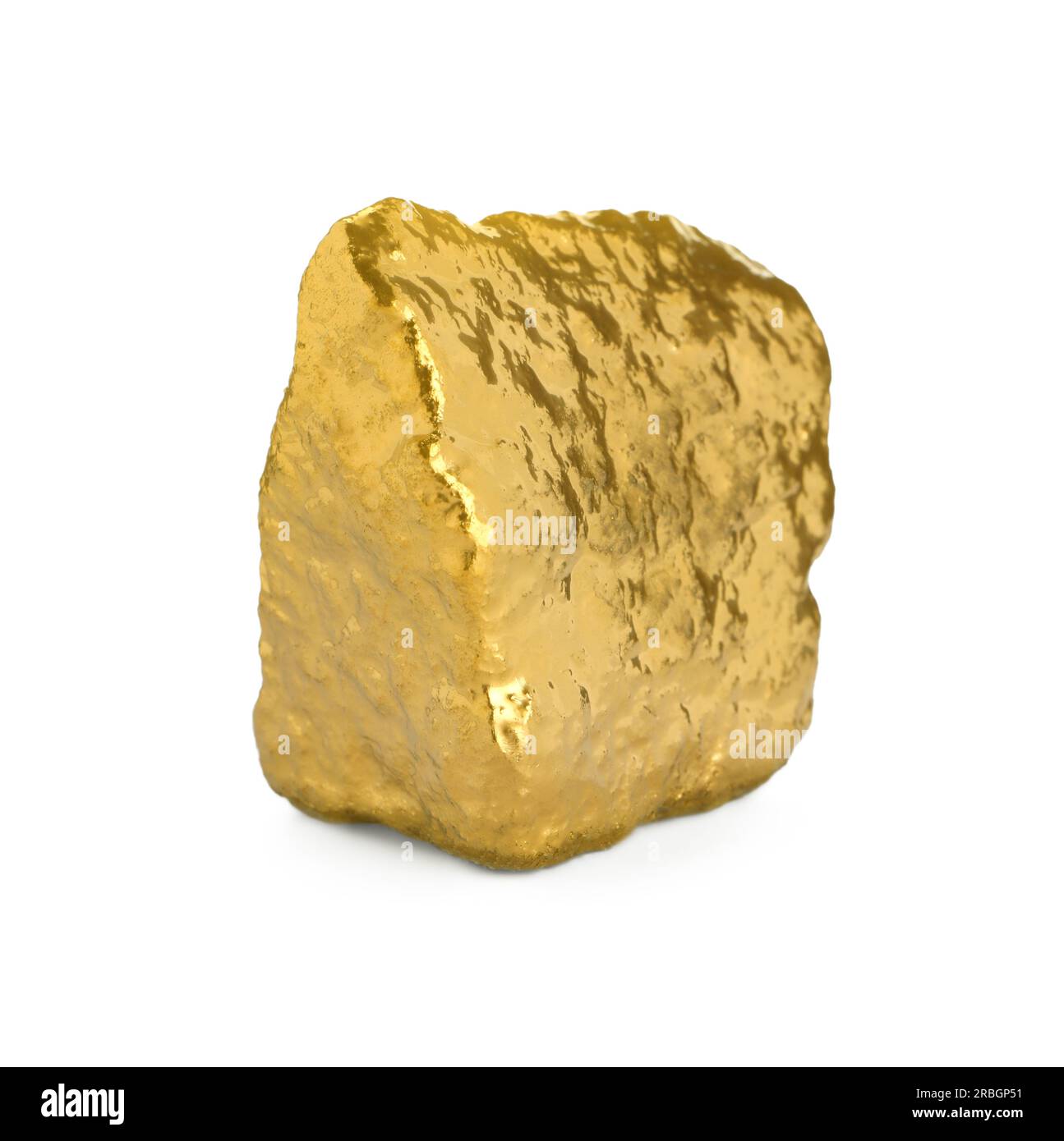 One beautiful gold nugget on white background Stock Photo - Alamy