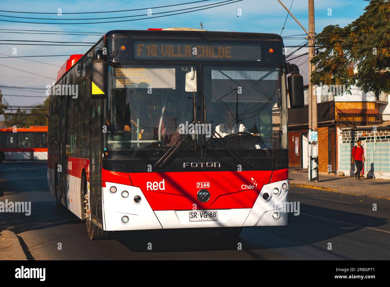 Santiago, Chile - April 10 2023: A public transport Transantiago, or ...