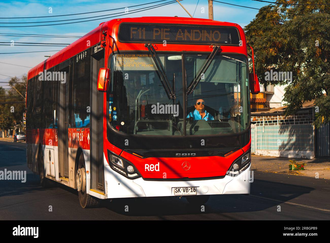 Santiago, Chile - April 10 2023: A public transport Transantiago, or ...