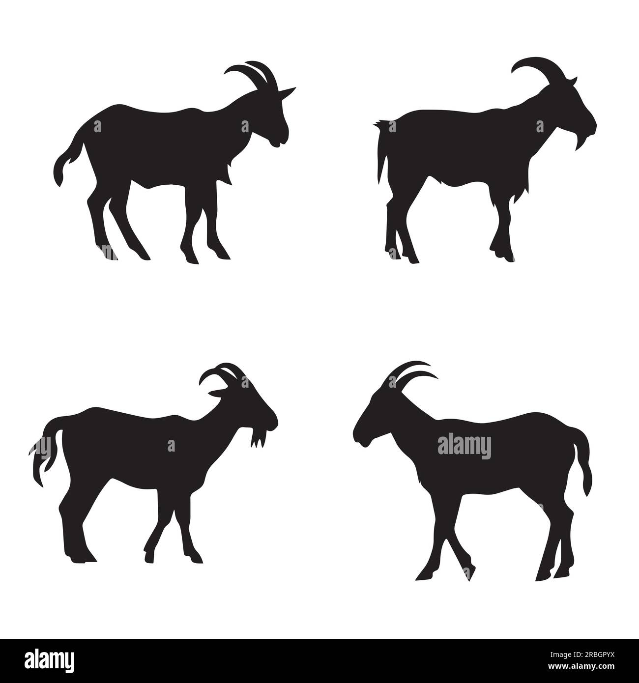 Cute goat silhouette hi-res stock photography and images - Alamy
