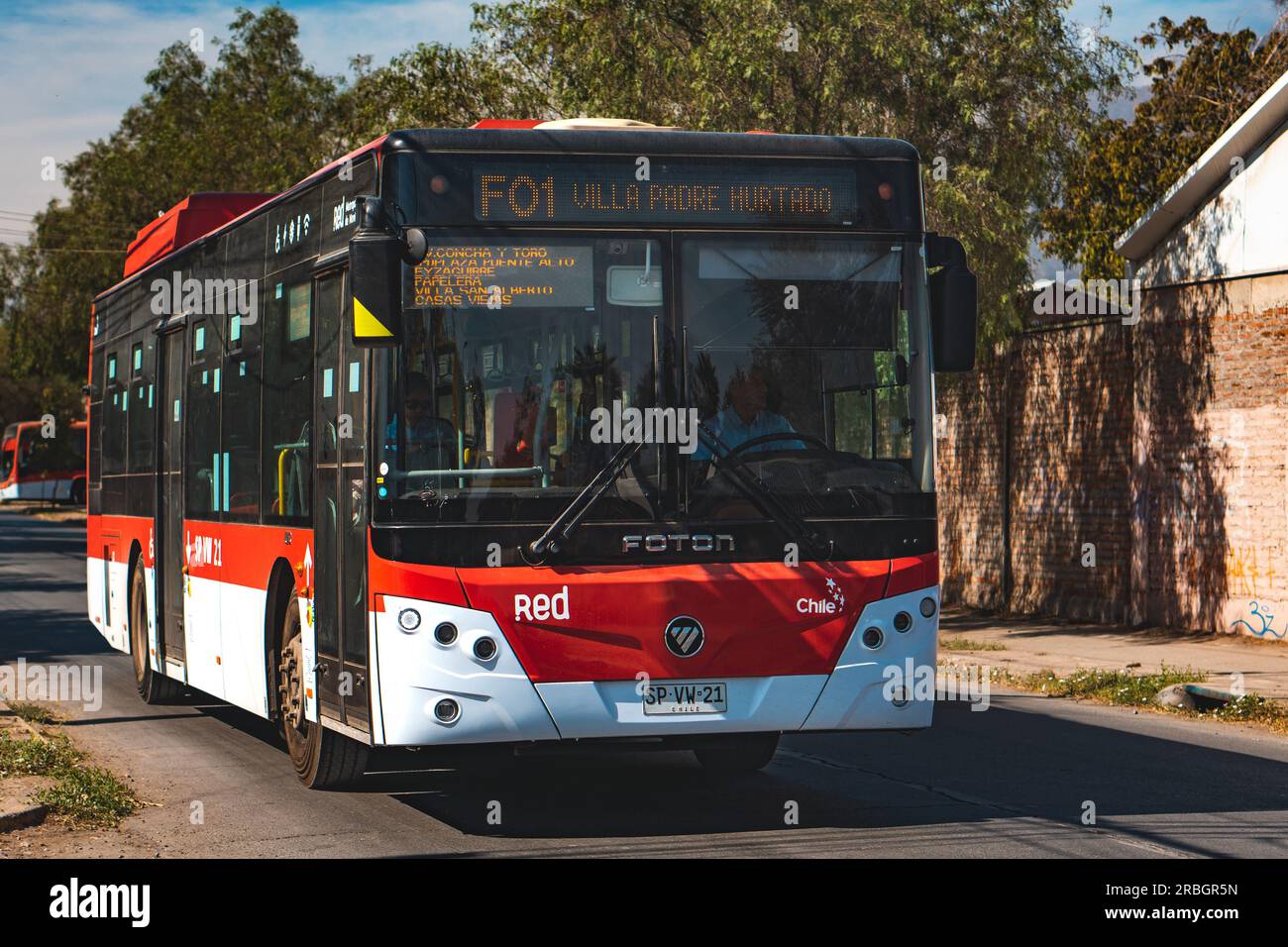 Santiago, Chile - April 10 2023: A public transport Transantiago, or ...