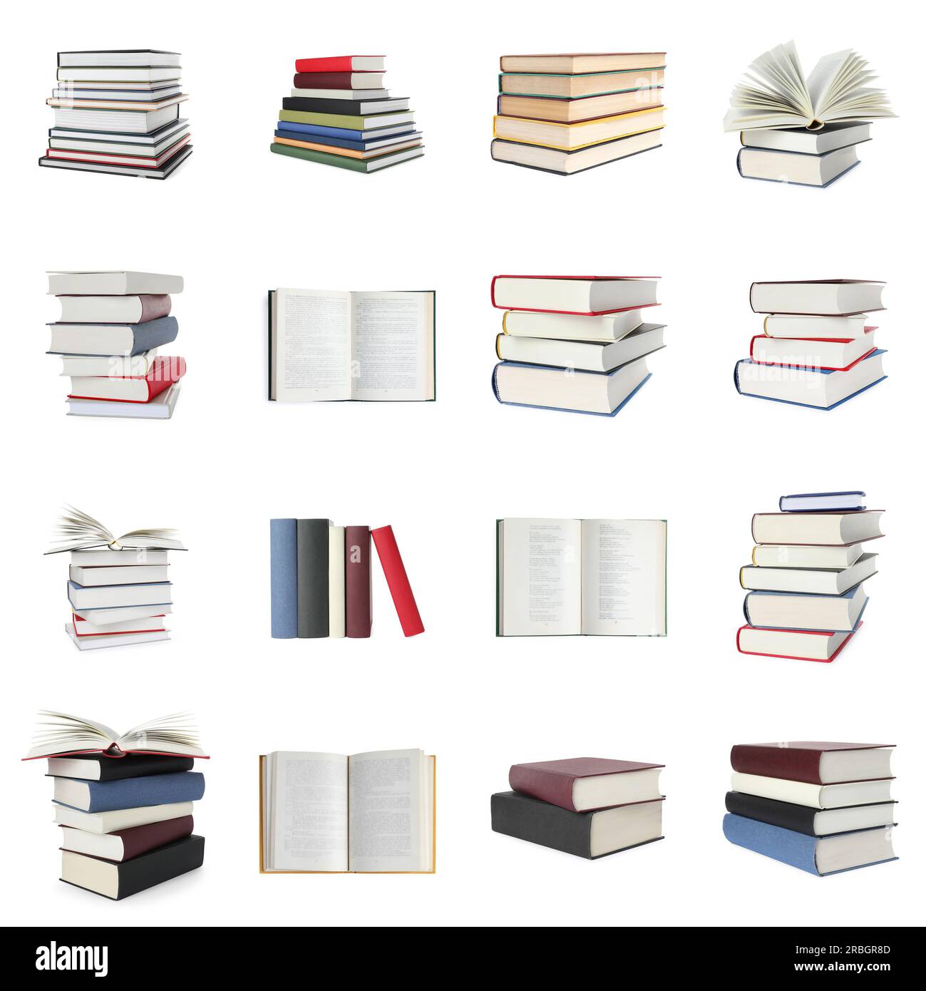 Collage of different books isolated on white Stock Photo - Alamy