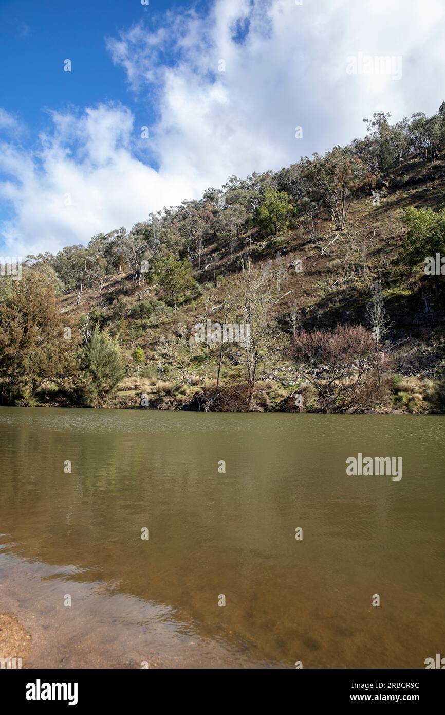 July 2023, Australian landscape and Macquarie River viewed from Hill ...