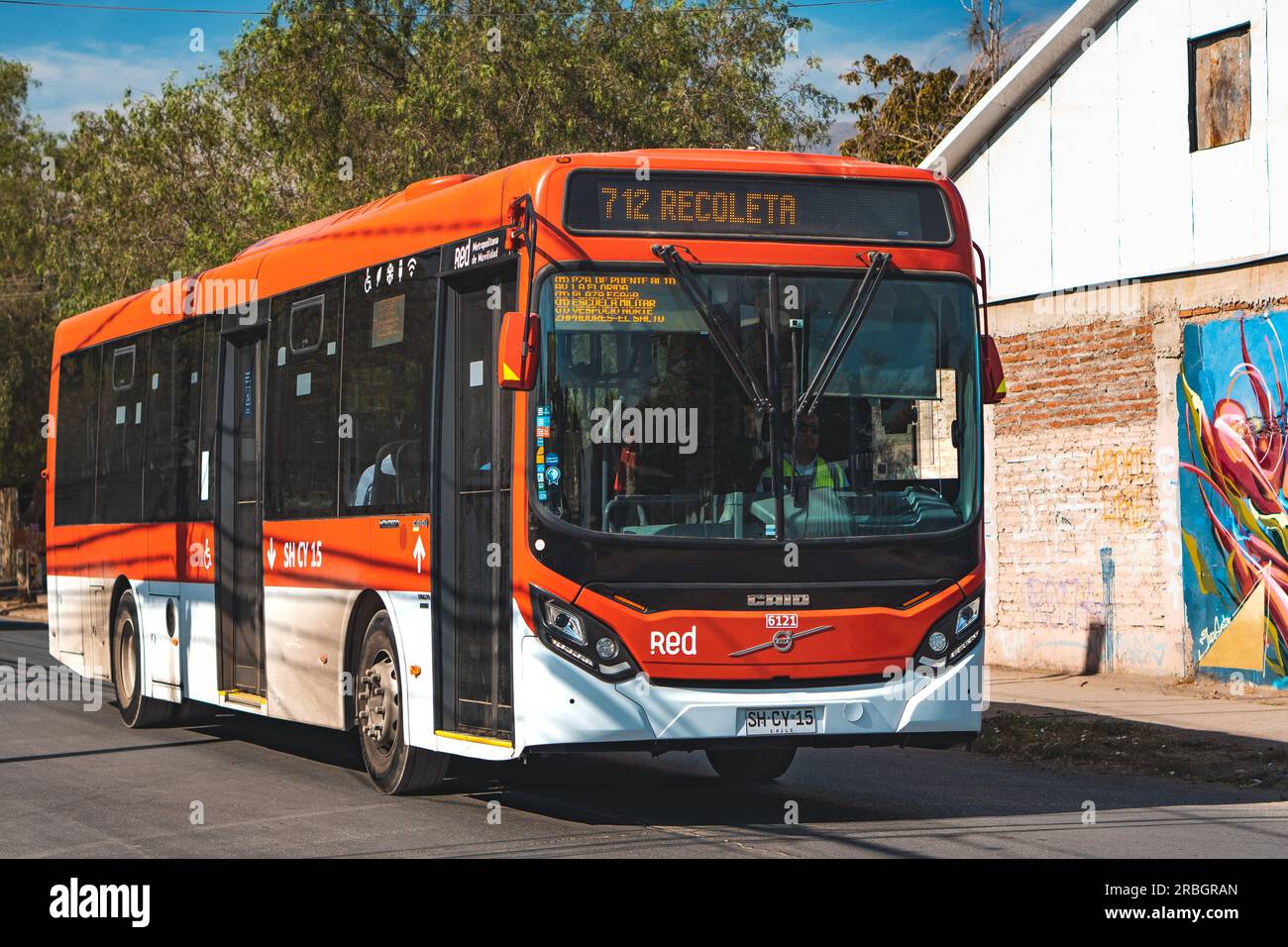 Santiago, Chile - April 10 2023: A public transport Transantiago, or ...