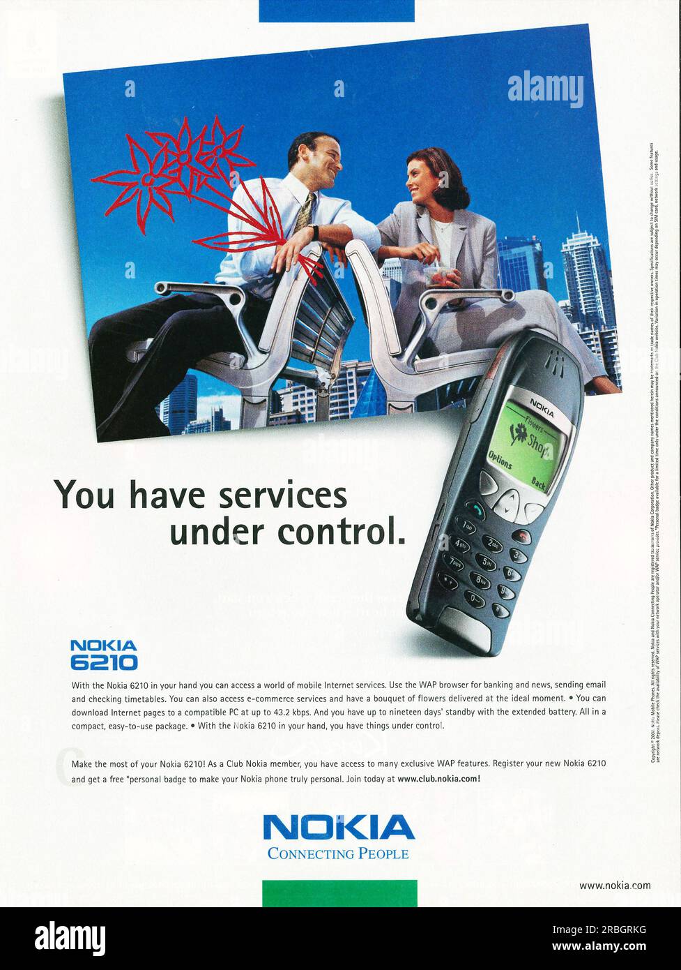 NOKIA 6210 mobile phone advert in a magazine 2000 Stock Photo - Alamy