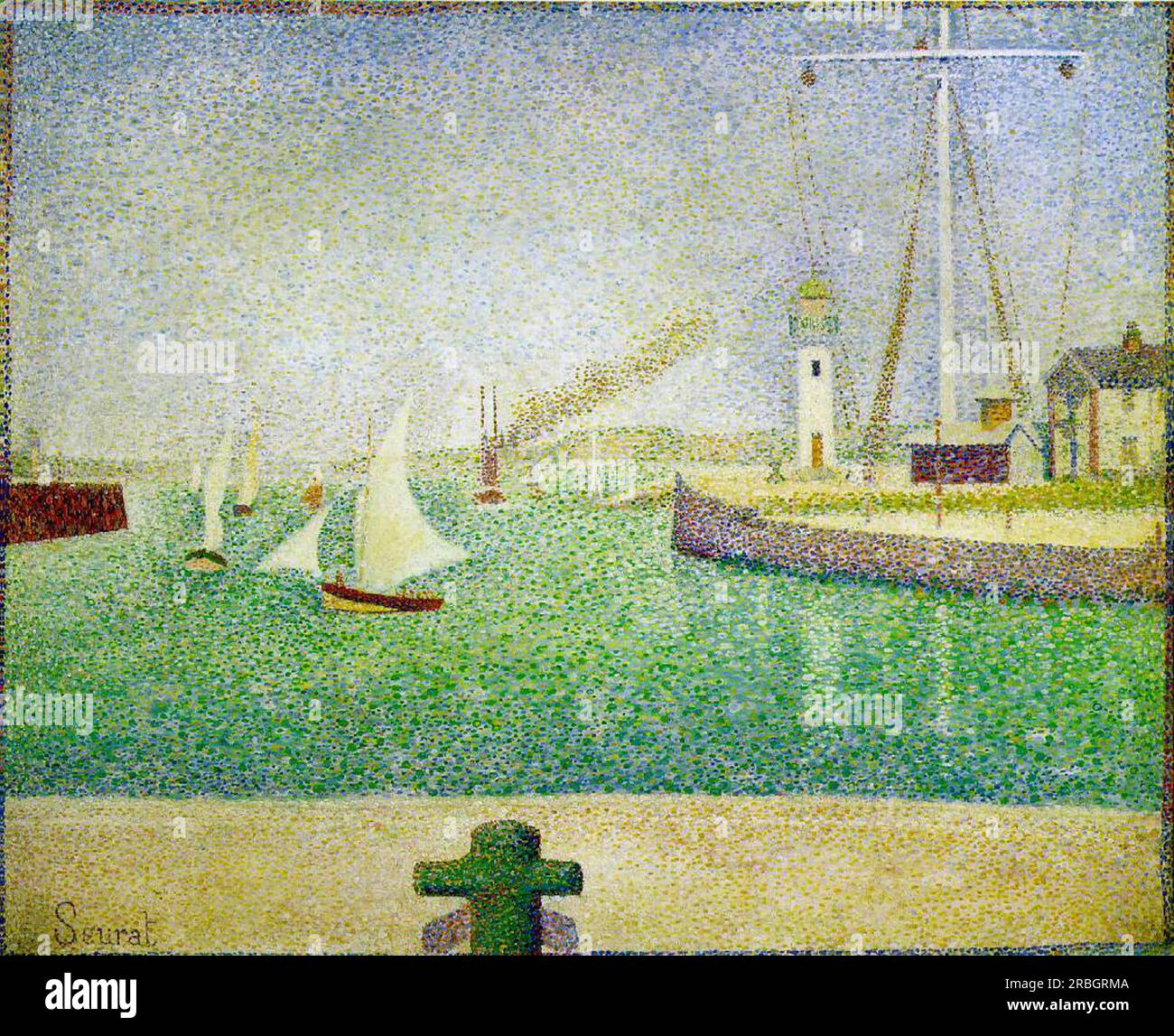Port of Honfleur 1886; France by Georges Seurat Stock Photo - Alamy