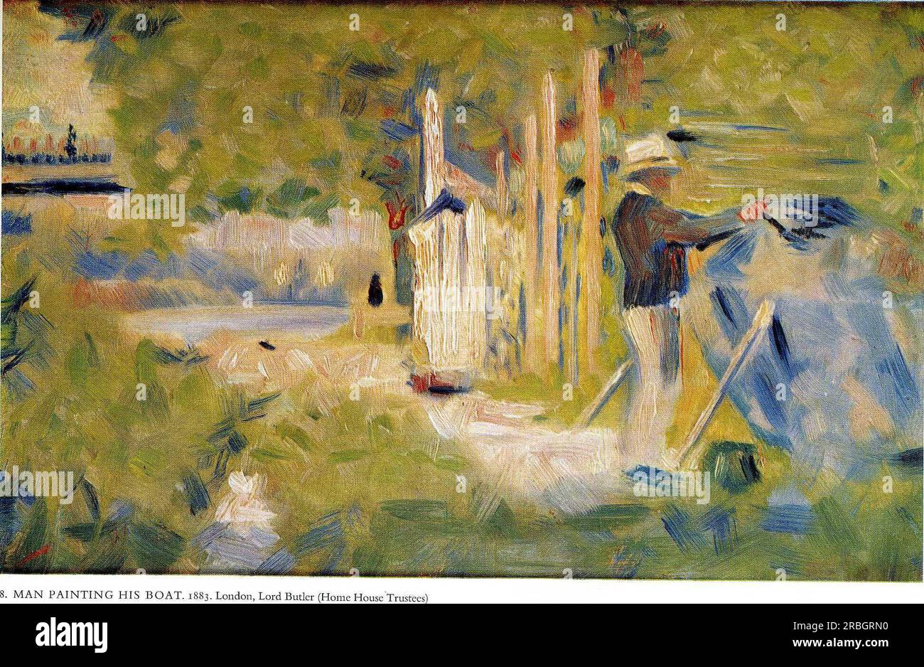 Man Painting his Boat 1883; France by Georges Seurat Stock Photo - Alamy
