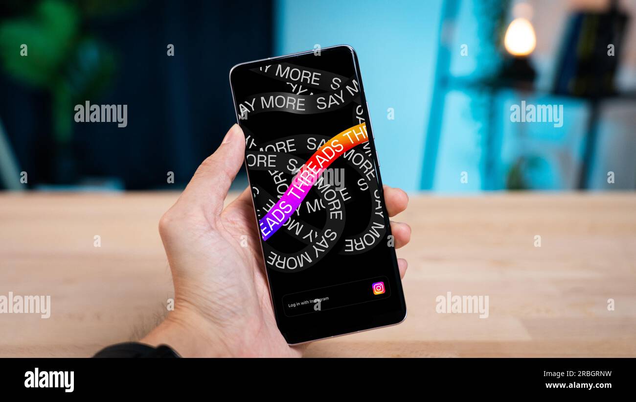 Threads social media app, Threads by Instagram Stock Photo - Alamy
