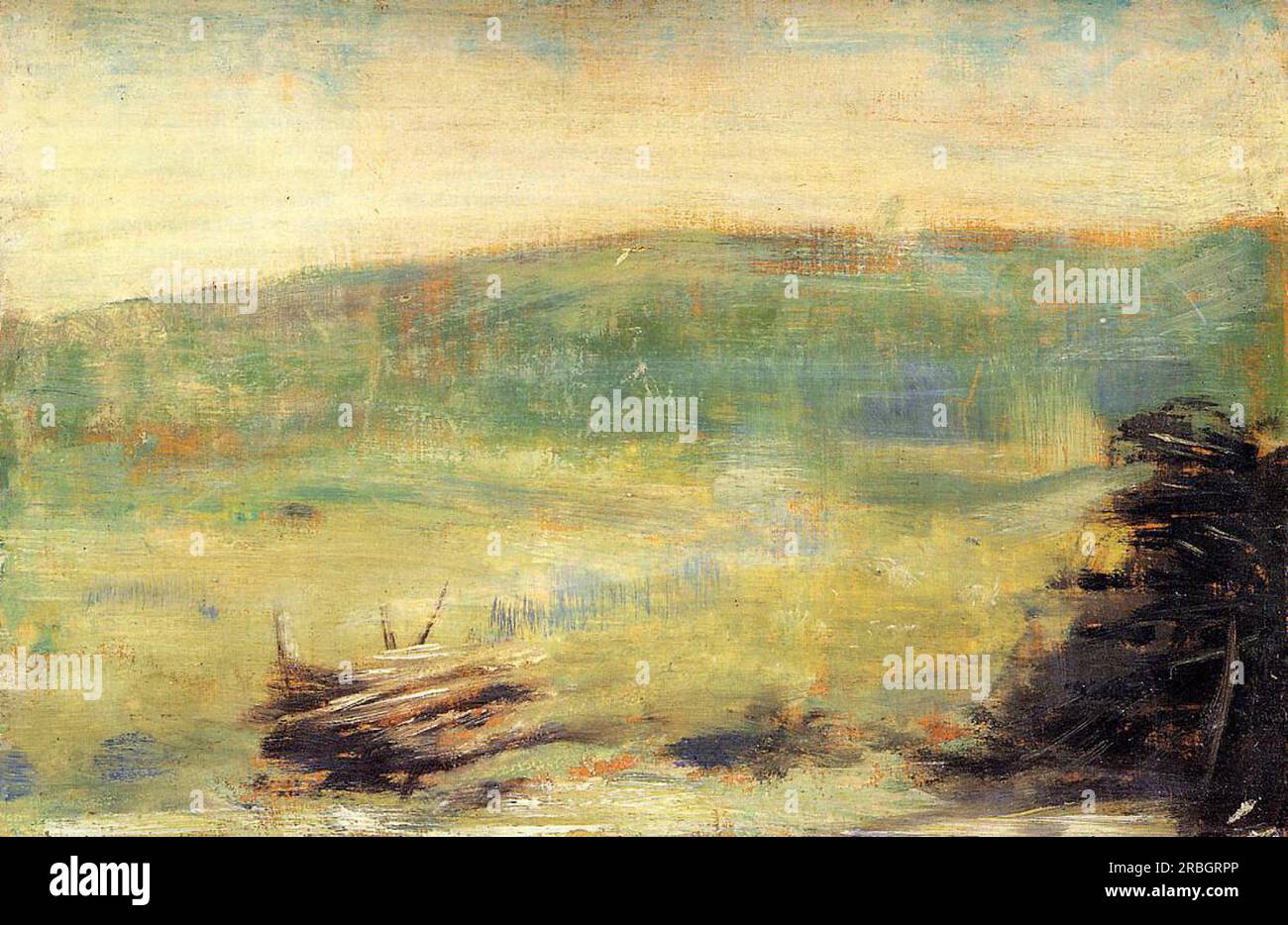 Landscape at Saint-Ouen 1878 - 1879; France by Georges Seurat Stock ...
