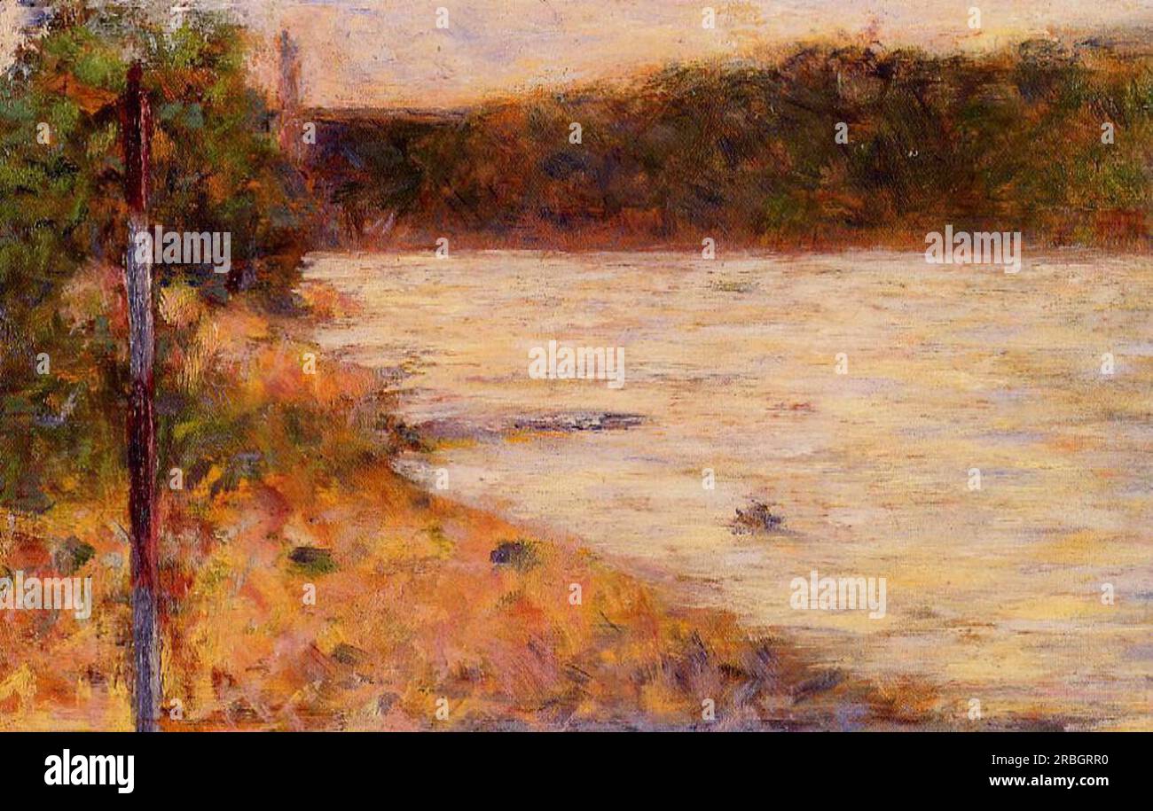 A River Bank (The Seine at Asnieres) 1883; France by Georges Seurat ...