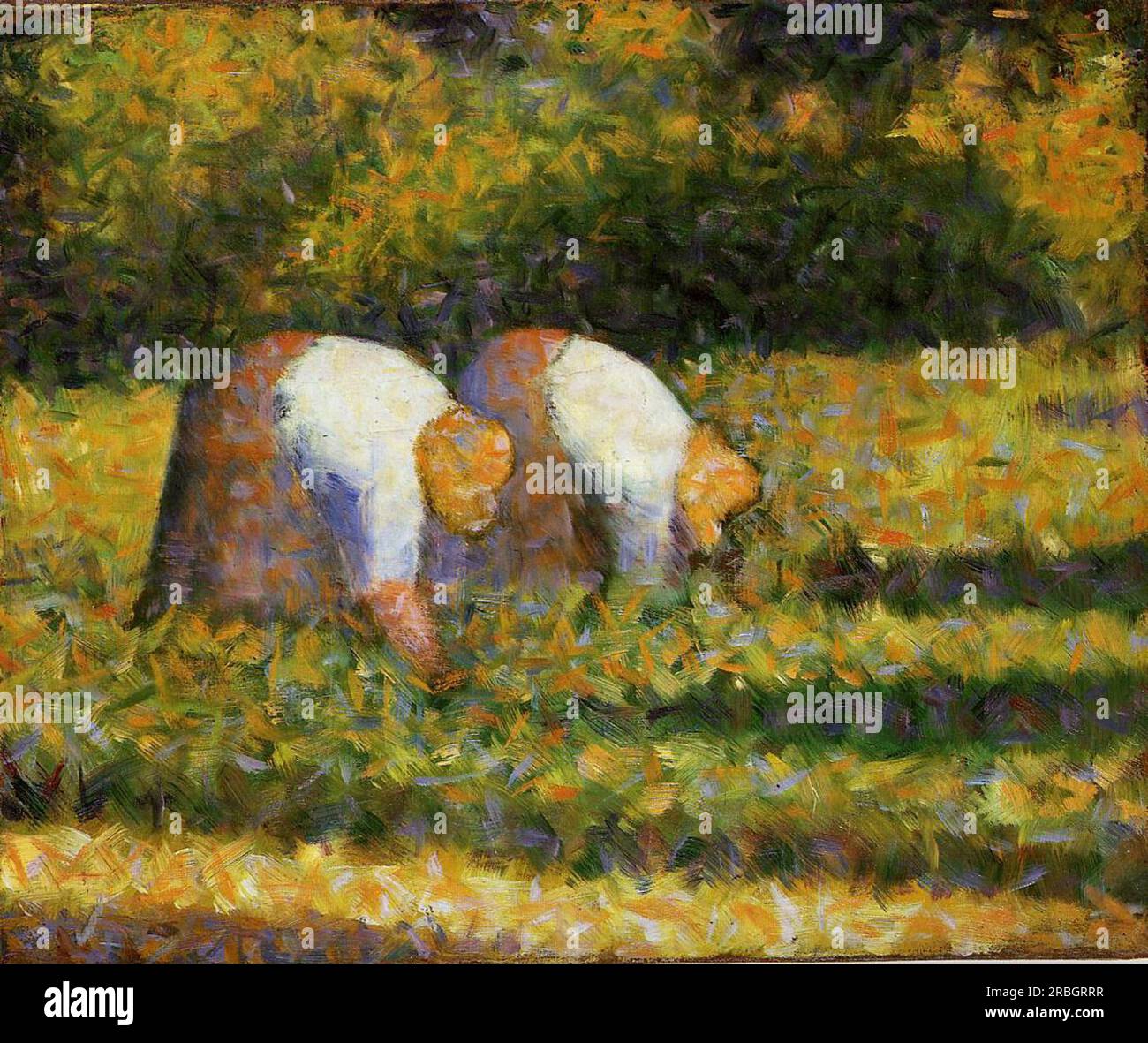 Farm Women at Work 1882 - 1883; France by Georges Seurat Stock Photo ...