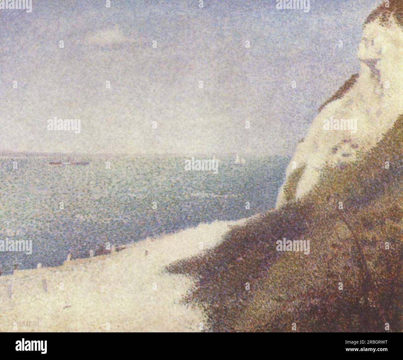 Beach at Bas Butin, Honfleur 1886; France by Georges Seurat Stock Photo ...