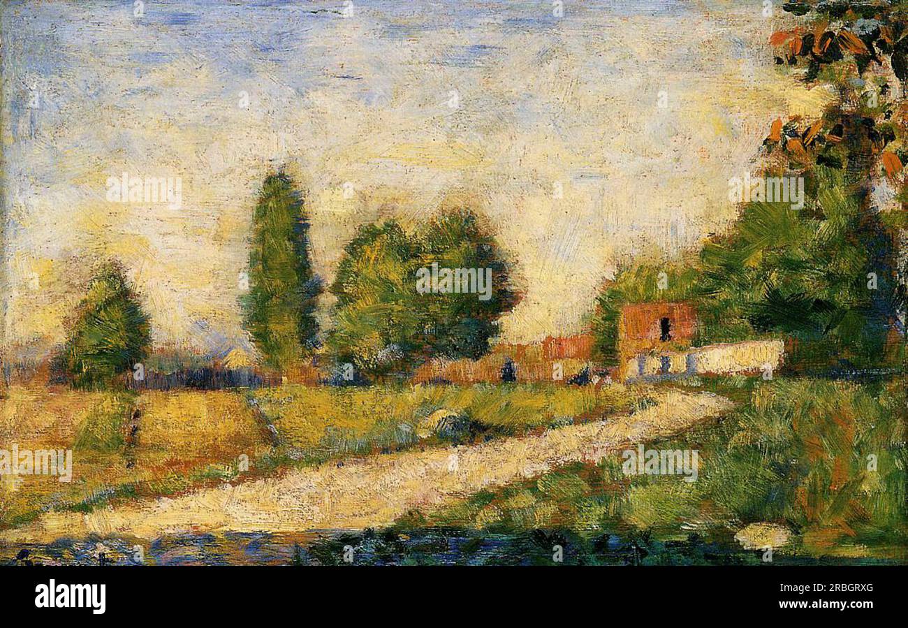 Village Road 1882 - 1883; France by Georges Seurat Stock Photo - Alamy