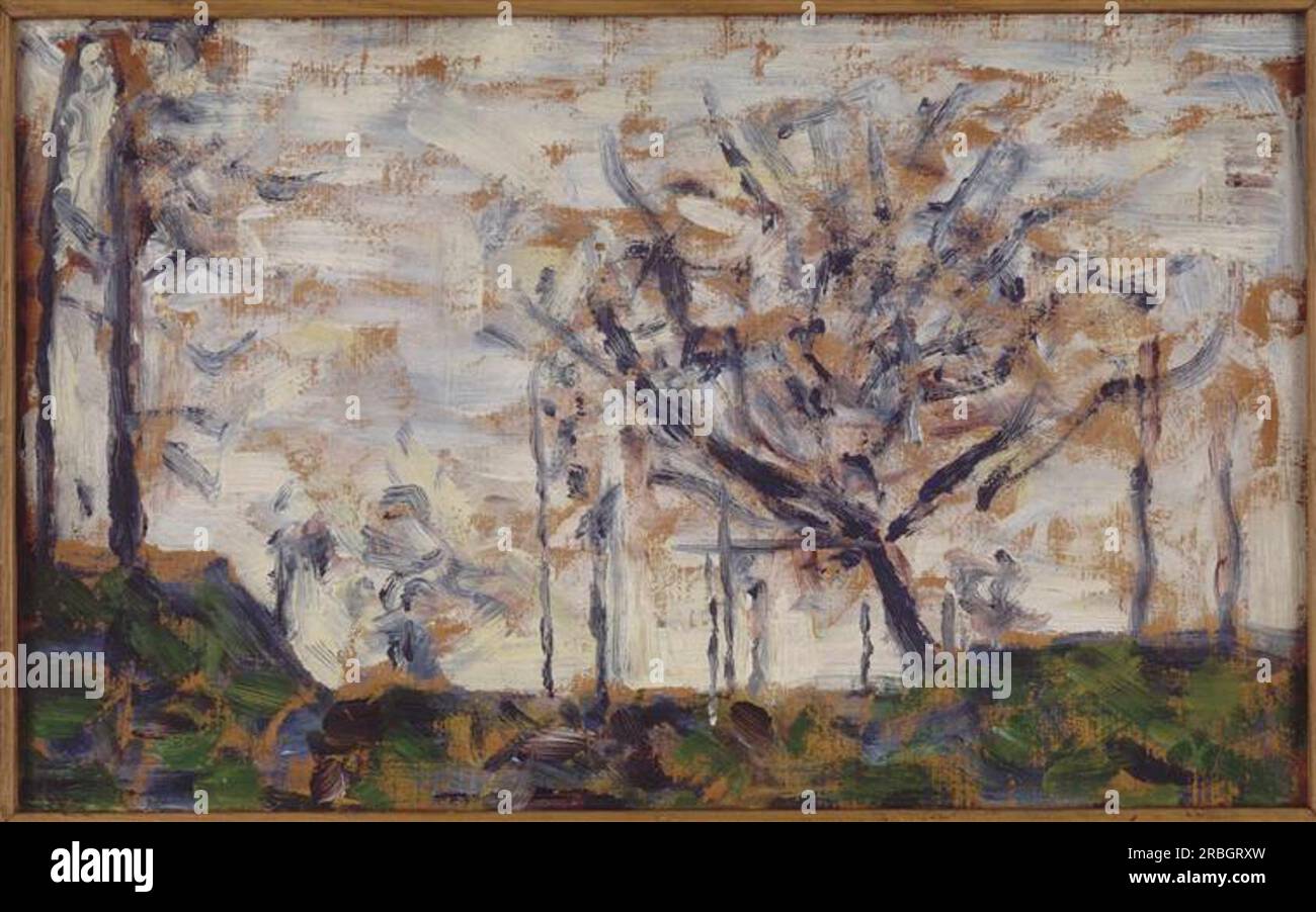 Trees, winter 1883; France by Georges Seurat Stock Photo - Alamy