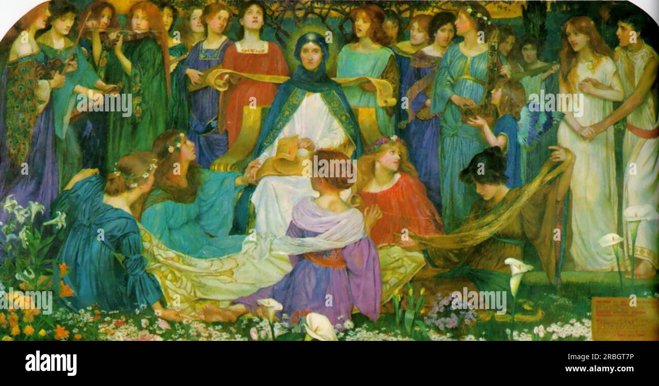 Circle-wise Sit They. Illustration of Dante Gabriel Rossetti's Poem ...