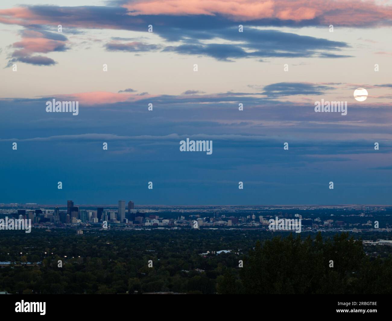 Mile High City of Denver by night Stock Photo - Alamy