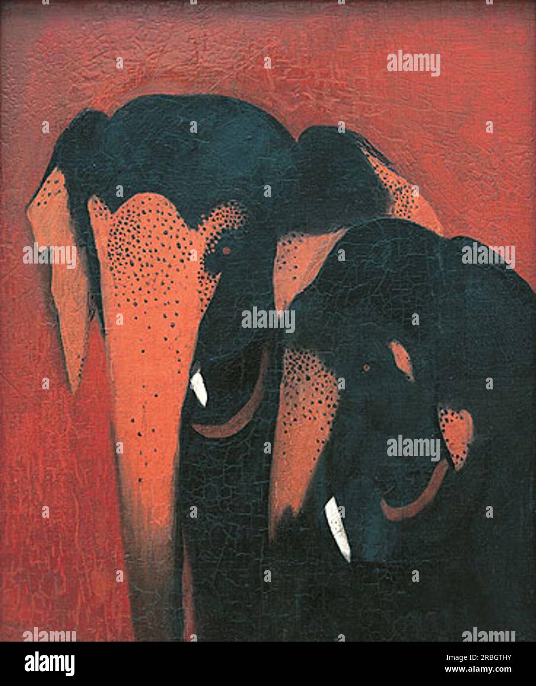 Two Elephants 1940 by Amrita Sher-Gil Stock Photo - Alamy
