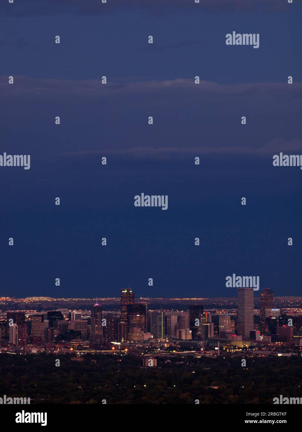 Mile High City of Denver by night Stock Photo - Alamy