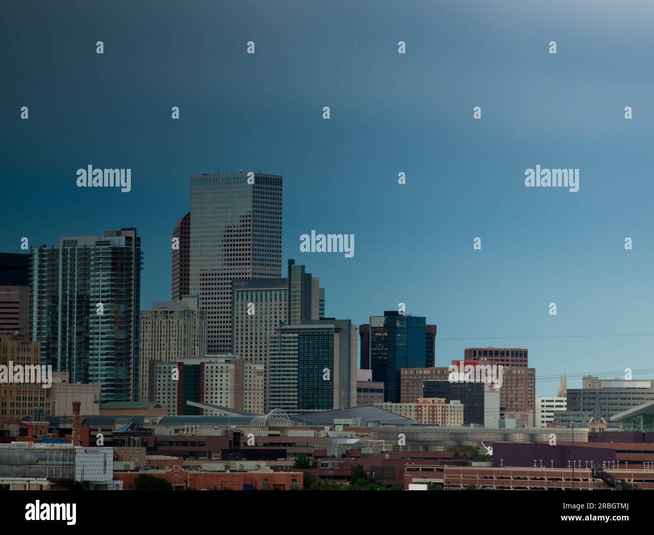 Aerial view downtown denver night hi-res stock photography and images ...