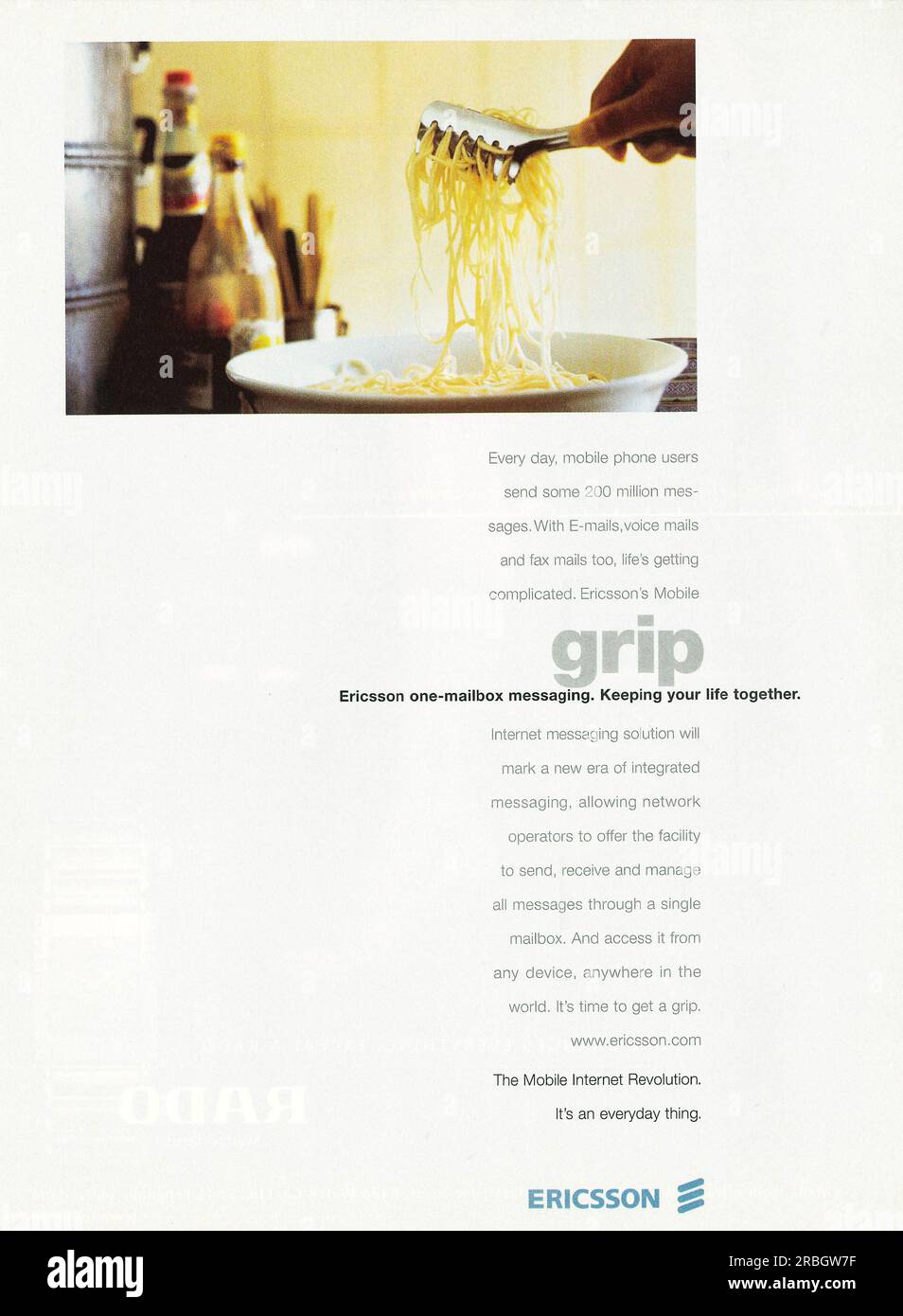 Ericsson mobile internet smartphone, internet messaging advert in a ...
