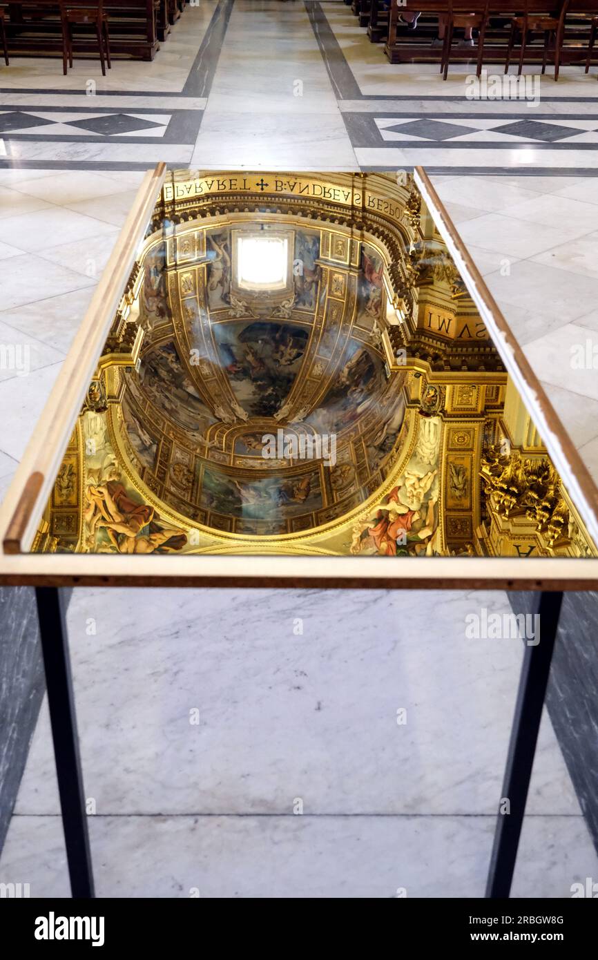 Mirror used in Basilica Sant Andrea Della Valle church in Rome Italy ...